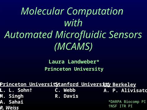 Ppt Molecular Computation With Automated Microfluidic Sensors Mcams