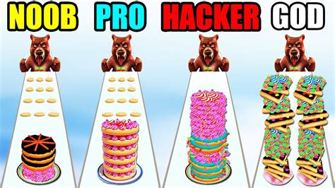 NOOB Vs PRO Vs HACKER Vs GOD In Pancake Rush YouTube