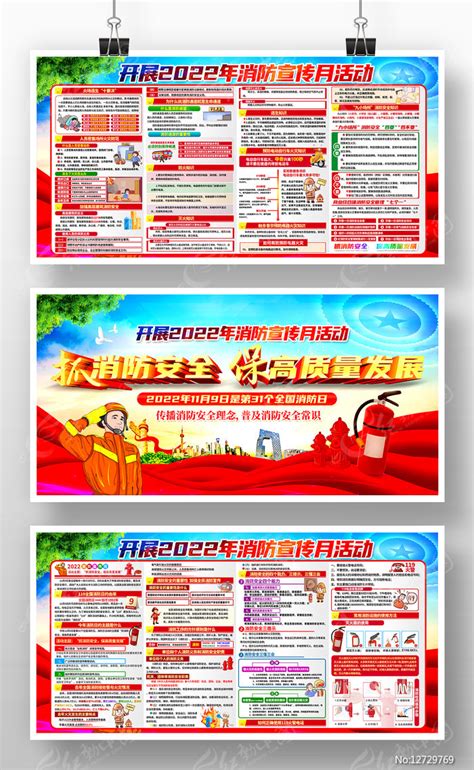 2022年全国消防安全月活动展板设计图片下载红动中国