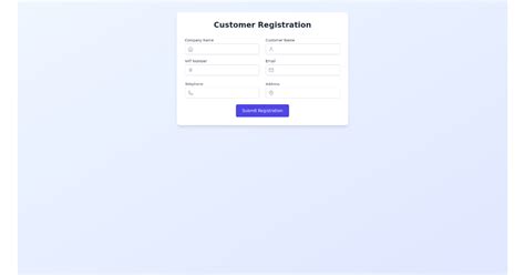 Customer Registration Free React Tailwind Component
