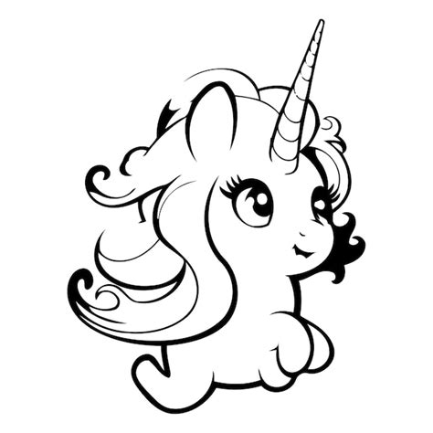 Милый мультфильм Единорог Векторная иллюстрация милого маленького единорога Премиум Ai