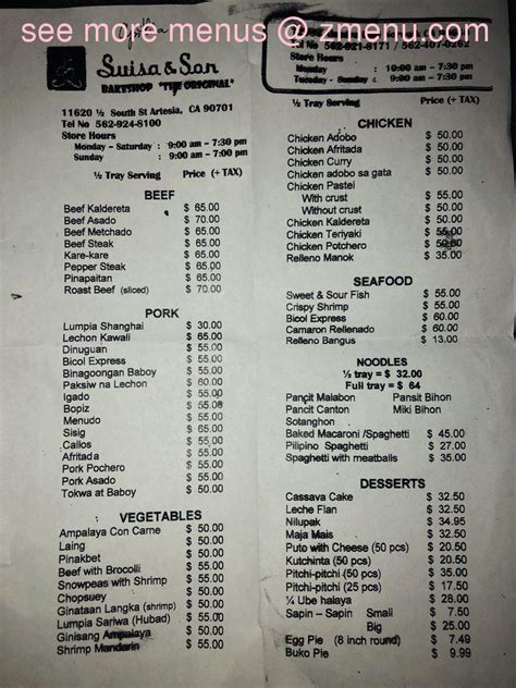 Online Menu Of Luisa And Sons Bake Shop Restaurant Norwalk California