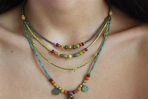 Boho Multi Strands Necklace For Women Ethnic Beaded Necklace Etsy