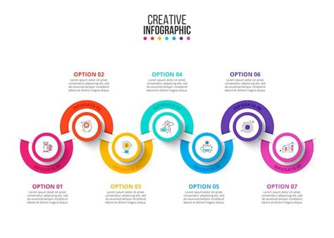 Premium Vector Business Data Visualization Abstract Diagram With 7 Steps Options Parts Or