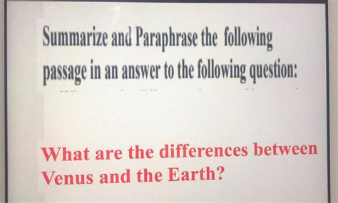 Solved Summarize And Paraphrase The Following Passage In An Chegg Com