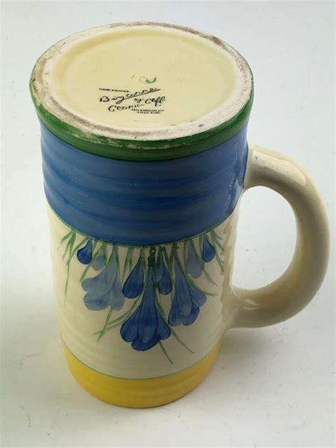 Clarice Cliff Blue Crocus Beer Stein Or Tankard Rarity Circa 1932