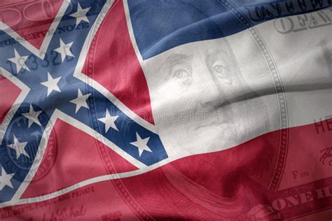 Waving Colorful Flag Of Mississippi State Stock Illustration