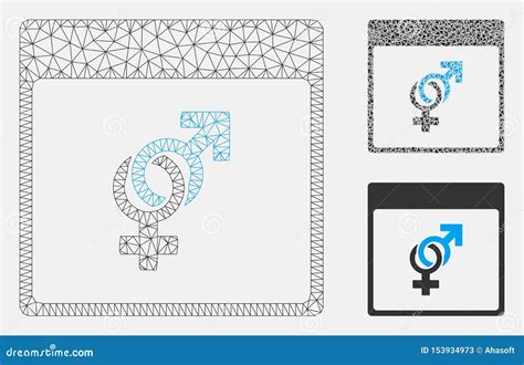 Marriage Calendar Page Vector Mesh 2d Model And Triangle Mosaic Icon Stock Vector Illustration