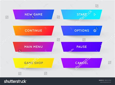 Set Vector Modern Gradient App Game Stock Vector Royalty Free