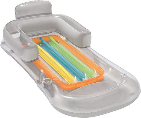 Adult Inflatable Pool Lounger Air Bed Silver