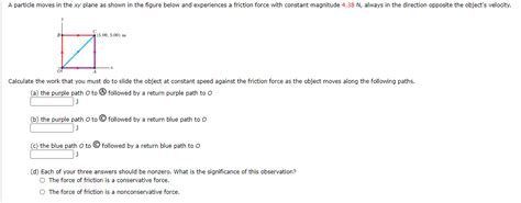 Solved A Particle Moves In The Xy Plane As Shown In The Chegg Com