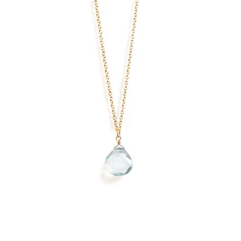 March Aquamarine Birthstone Pendant Necklace Wanderlust Life