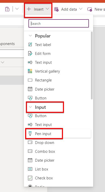 Peninput Control In Powerapps