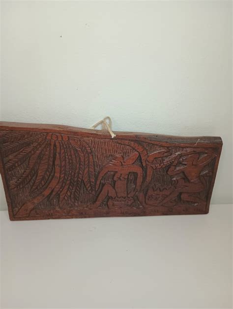 Beautiful Hand Carved Wooden African Wall Plaque 12 X 6 Etsy