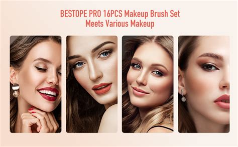 Makeup Brushes Makeup Brush Set 16 Pcs Bestope Pro Premium Synthetic Foundation