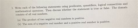 Solved 1 Write Each Of The Following Statements Using