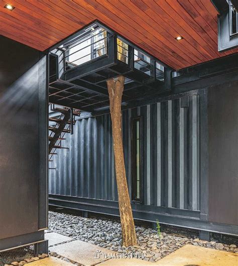 แบบบ้านตู้คอนเทนเนอร์ ในสวนป่ากลางเมือง บ้านและสวน