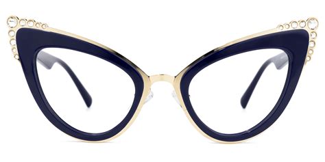 Magdaleno Cat Eye Blue Eyeglasses Vooglam