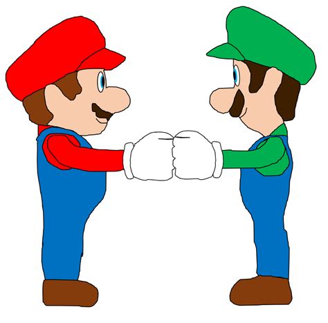 Mario And Luigi Fist Bump By Amazingangus76 On Deviantart