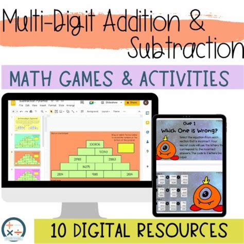 Multi Digit Addition And Subtraction Games And Activities Digital Math Centers Made By Teachers
