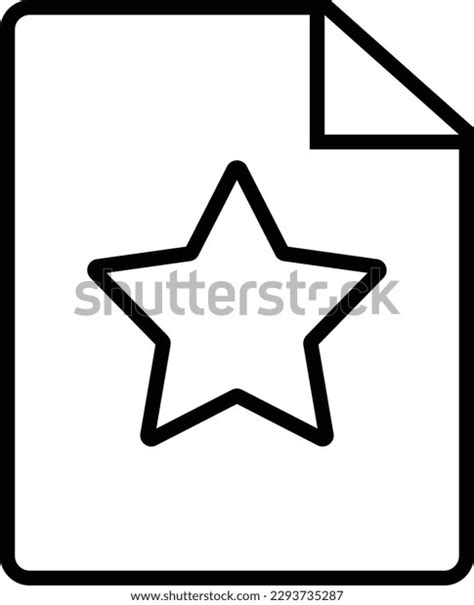 Star File Document List Folder Outline Stock Vector Royalty Free