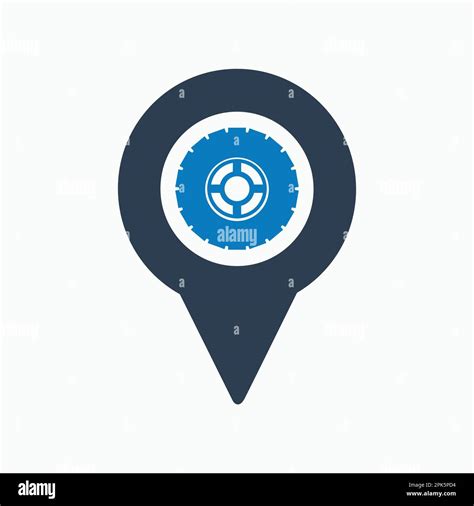 Car Service Location Icon Flat Style Vector EPS Stock Vector Image