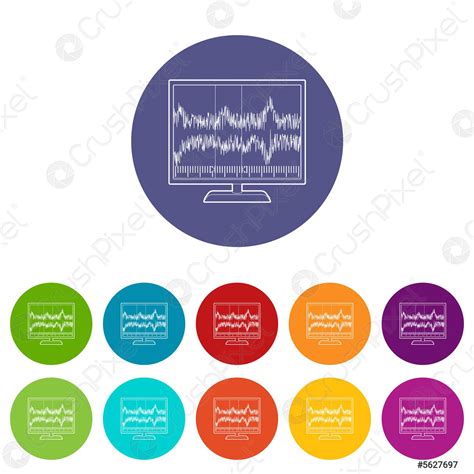 Equalizer Monitor Icon Outline Style Stock Vector 5627697 Crushpixel