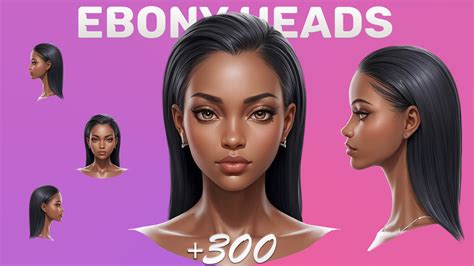 Artstation 300 Beautiful Ebony Female Head Reference Images
