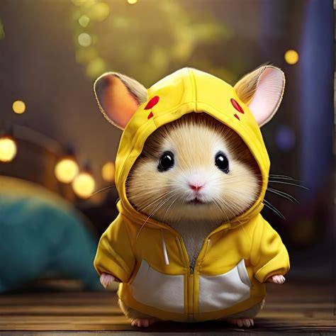 Premium Photo Ultra Detailed Illustration Of A Cute Hamster Wearing A