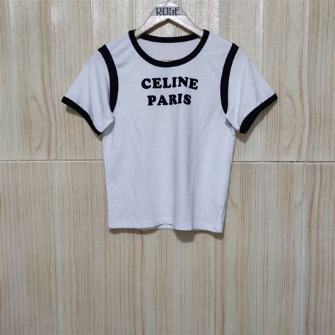 Celine Ringer Tshirt Script Velvet Luxury Apparel On Carousell