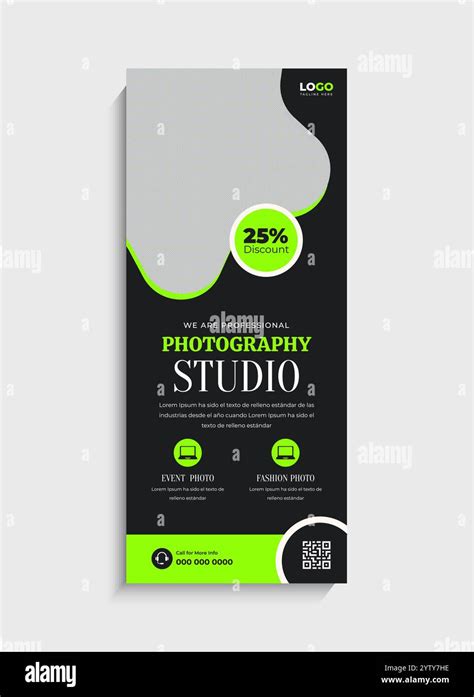 Photography Service Standee Roll Up Banner Template Design Stock Vector