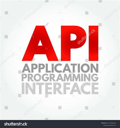 Api Application Programming Interface Connection Between Stock Vector