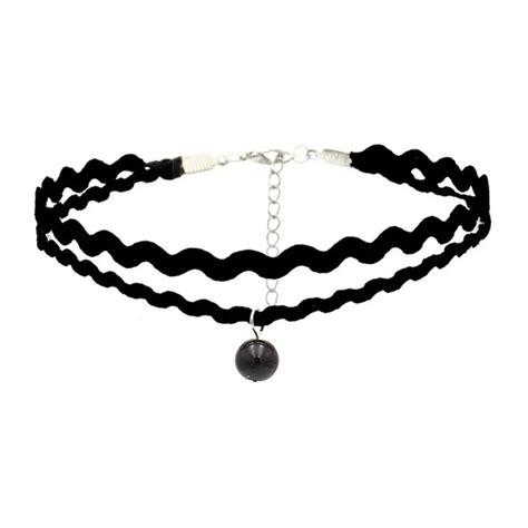 Buy 12pcs Black Lace Leather Velvet Strip Choker