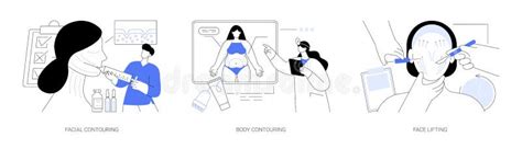 Ilustraciones Abstractas Del Concepto De Procedimiento De Belleza