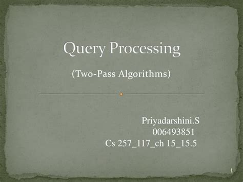 Ppt Query Processing Powerpoint Presentation Free Download Id 6311312