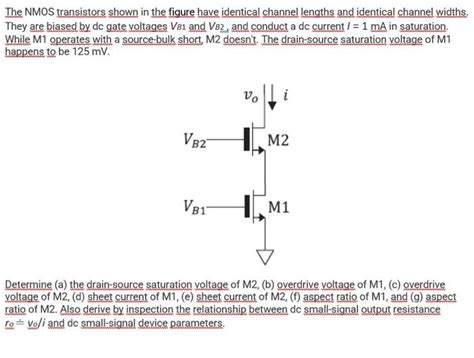 Solved The Nmos Transistors Shown In The Figure Have