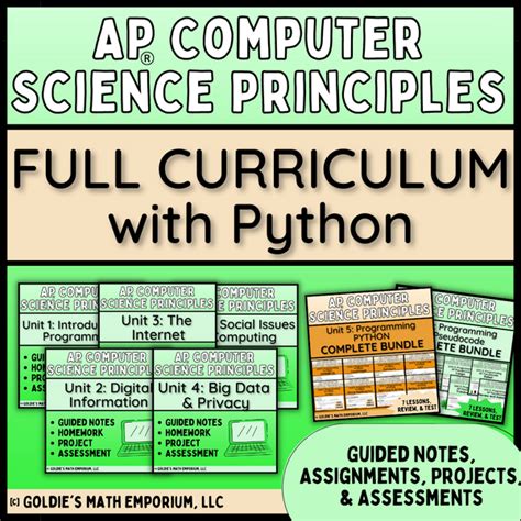 Goldies Full Curriculum For Ap® Computer Science Principles With Pyth Goldies Math Emporium