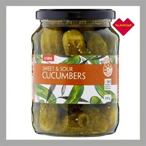 Coles Sweet And Sour Cucumbers 680g Crunchy Pickled Gherkins Ready To Eat Shopee Malaysia