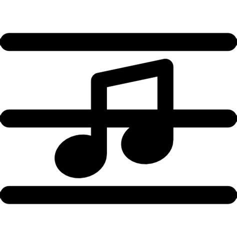 Music Note On A Musical Pentagram Lines Icon