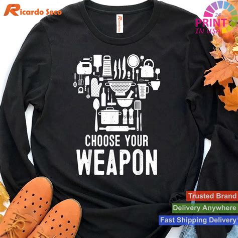 Humorous Chef Select Your Cooking Weapon T Shirt