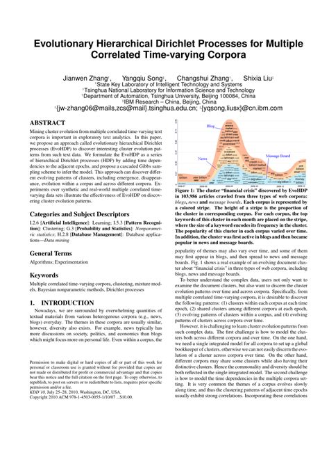 Pdf Evolutionary Hierarchical Dirichlet Processes For Multiple