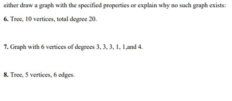 Solved Either Draw A Graph With The Specified Properties Or Chegg