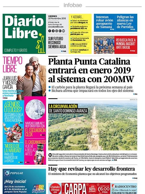 Diario Libre República Dominicana Viernes 30 De Noviembre De 2018