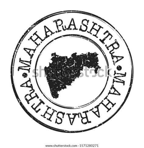 Maharashtra India Map Postmark Silhouette Postal Stock Vector Royalty