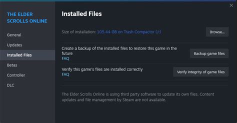 Cannot Verify File Integrity On Steam — Elder Scrolls Online