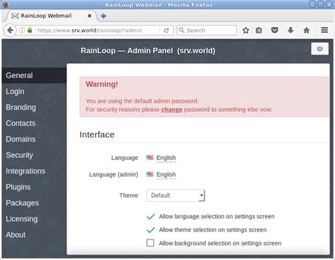 CentOS 7 Apache httpd Webメール RainLoop Server World
