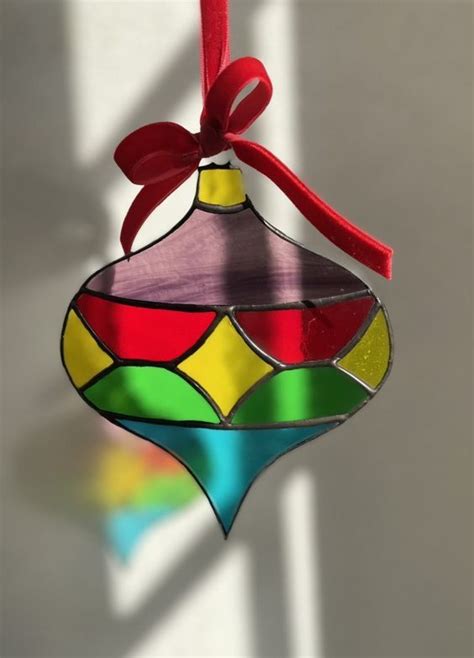 Stained Glass Ornament Stained Glass Christmas Window Ornament
