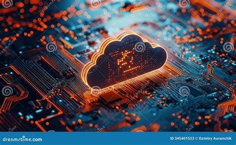An Illustration Depicting Digital Cloud Computing Cyber Security And