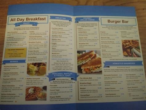 Menu At Sunnyside Grill Hamilton Restaurant Hamilton