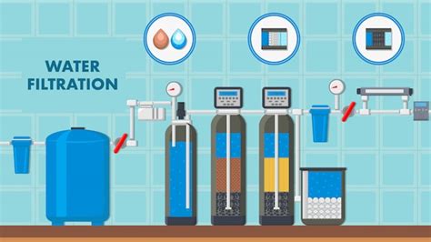 Système De Filtration Deau Web Avec Espace Texte Vecteur Premium